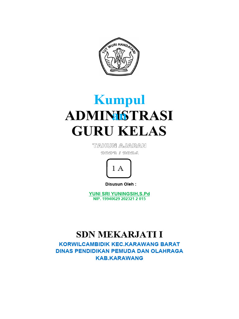 Administrasi Guru Kelas SD 2023/2024 | PDF