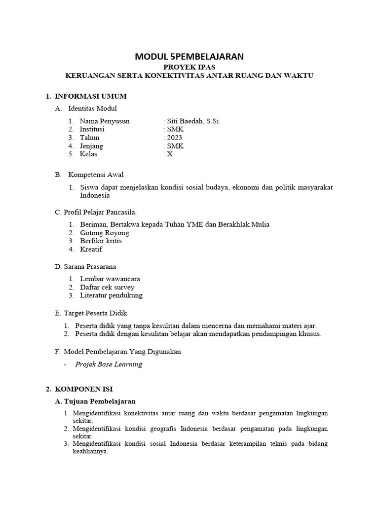 Modul 5 Tema Keruangan | PDF | Karier & Perkembangan | Seni