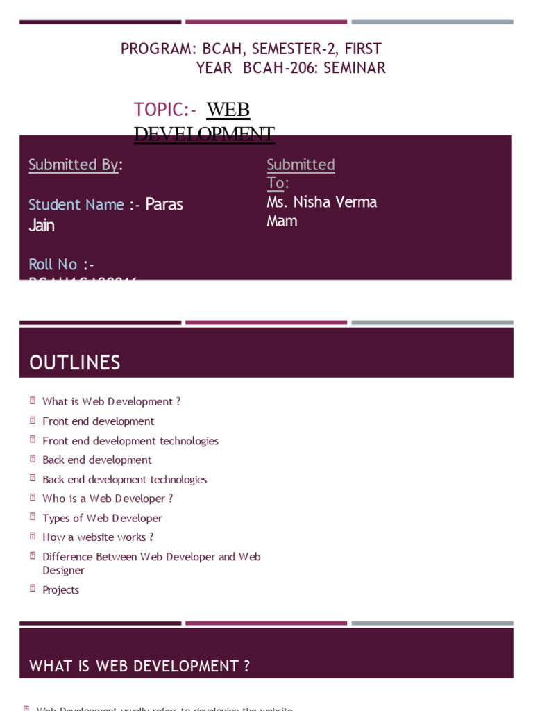 Webdevelopmentppt 210923044639 | PDF | Websites | Internet & Web