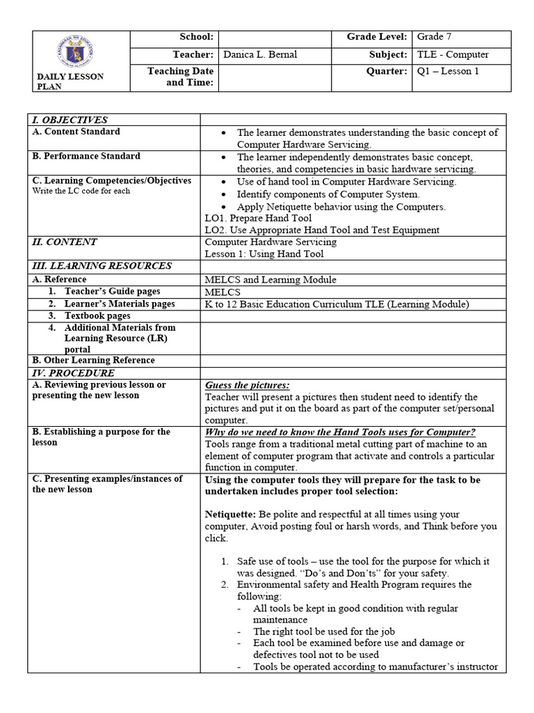 Detailed Lesson Plan | PDF | Electrostatic Discharge | Learning