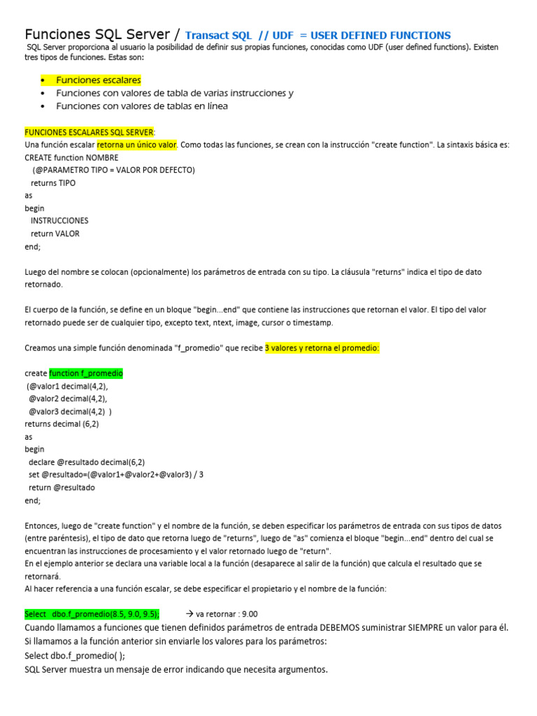 INFO DE FUNCIONES UDF MS SQL SERVER AL 12_ABRIL_2024 | PDF | SQL | Datos