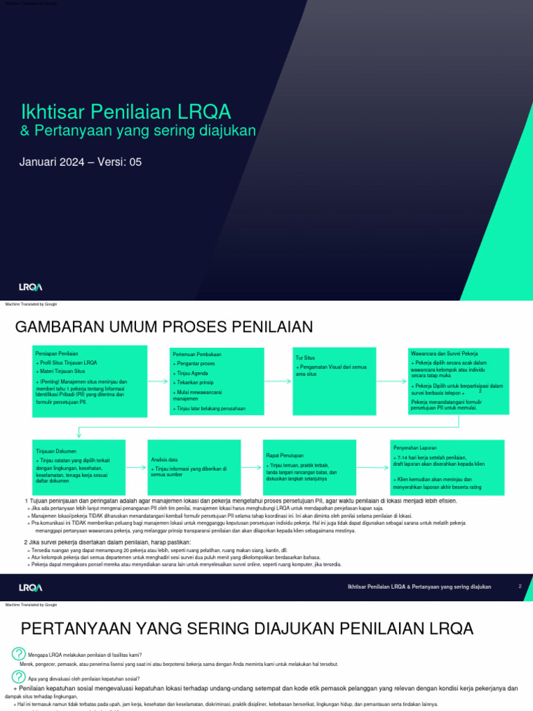 LRQA Assessment Frequently Asked Questions - v5 - English | PDF