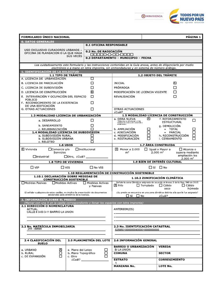Formulario de Radicacion Licencias | PDF