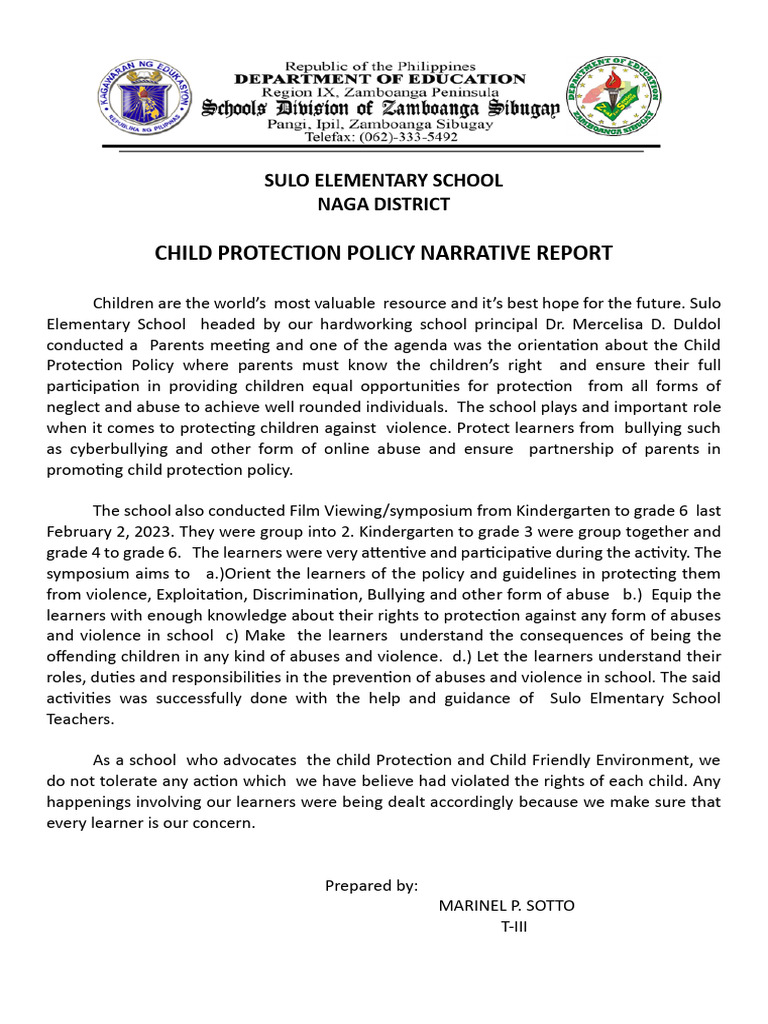 CPP Narrative Report | PDF | Social Science | Wellness