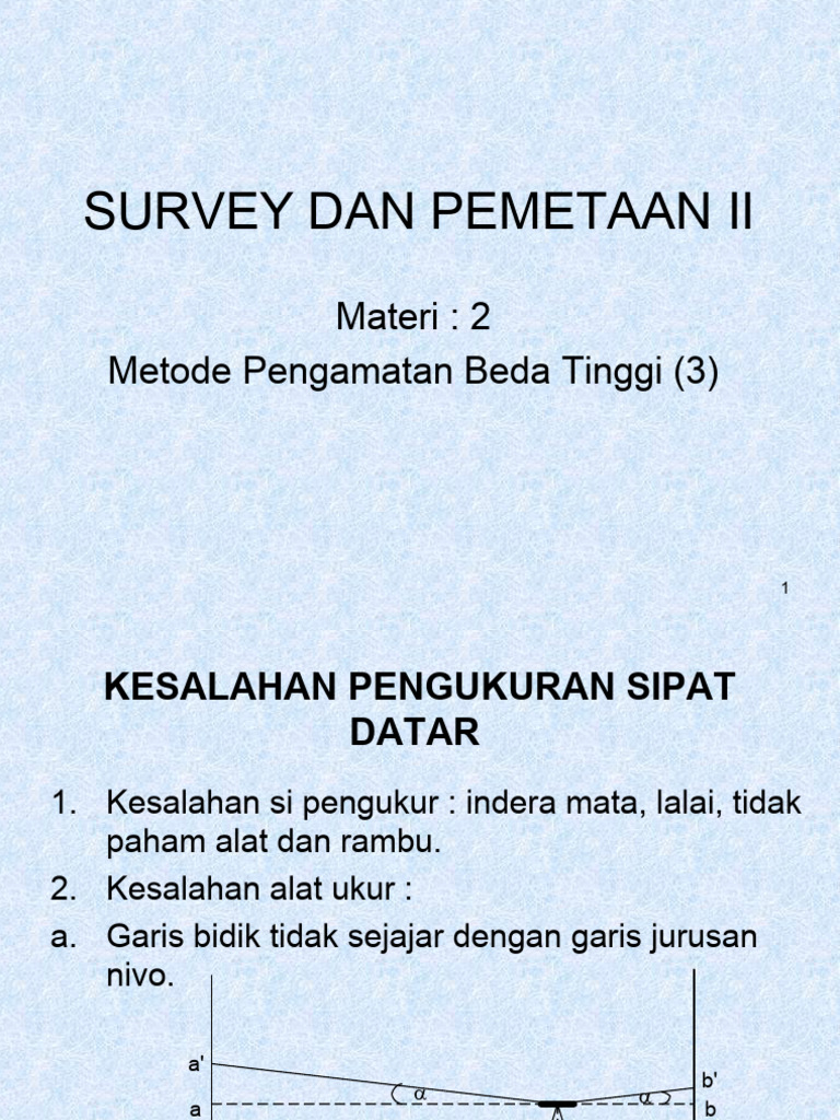 Materi 2. Metode Pengamatan Beda Tinggi (3) Tinggi MAL | PDF