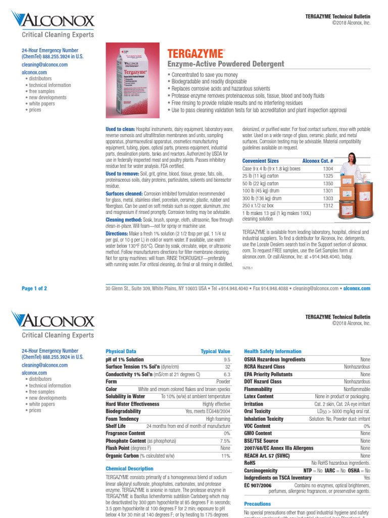 Tergazyme | Download Free PDF | Purified Water | Corrosion