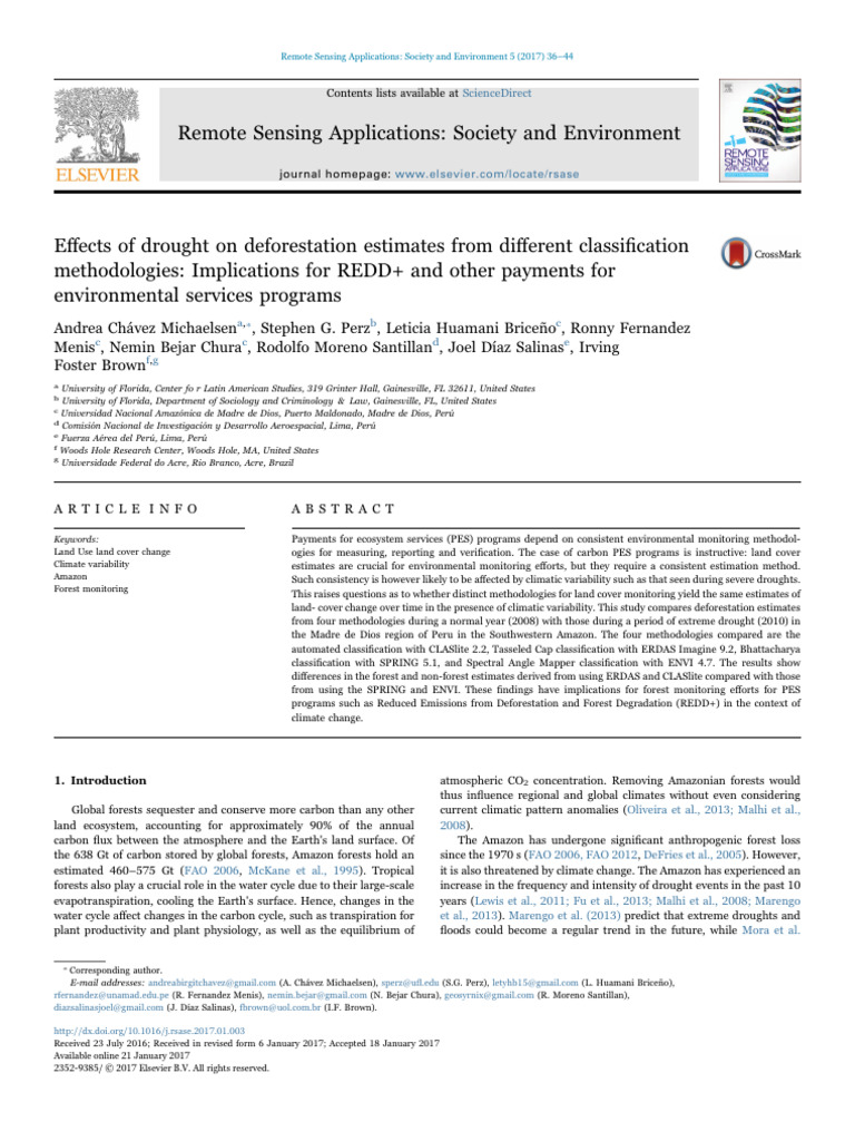 Chavez Et Al. Drought Defn Ests RSASE 2017 | PDF | Amazon Rainforest ...