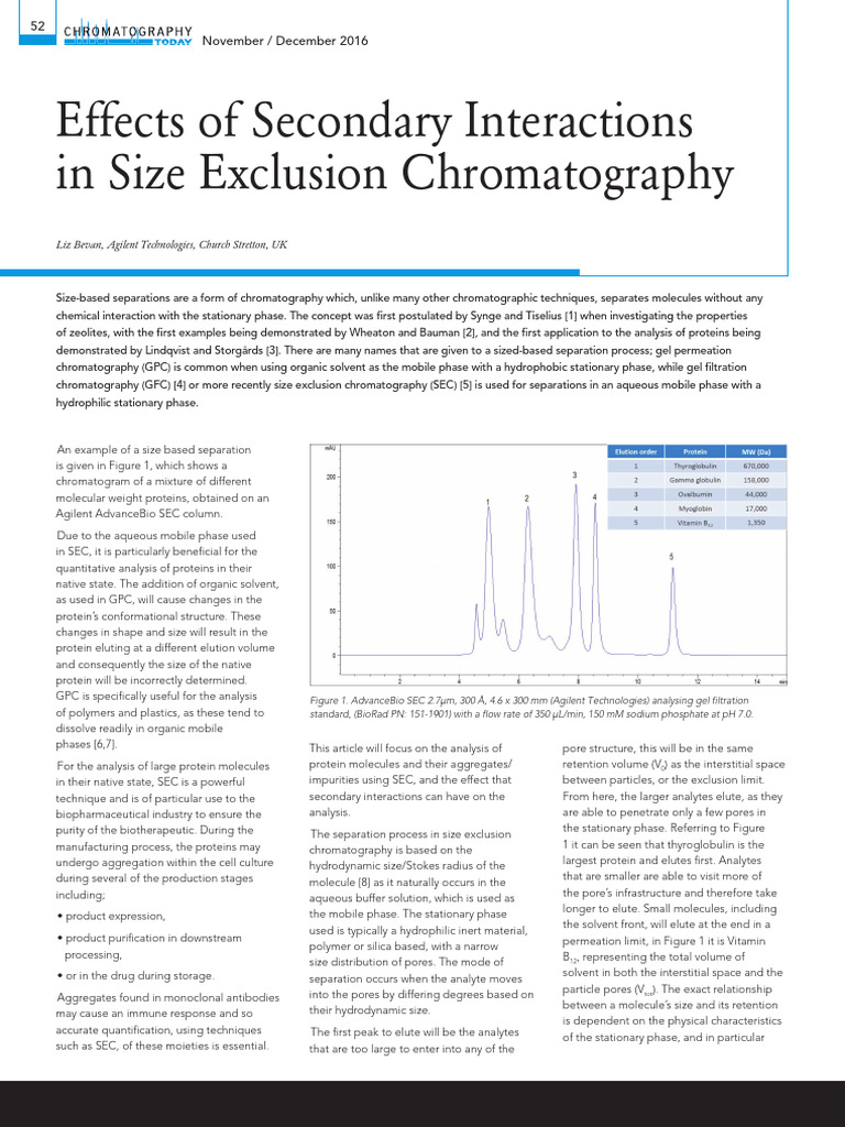Effects of Secondary Interactions in Size Exclusion Chromatography | PDF | Chromatography ...