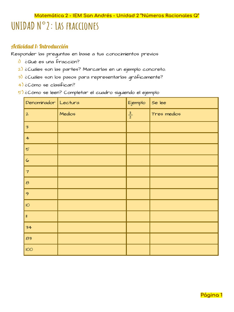 Matem-Tica 2 - Unidad 2 - N-Meros Racionales | PDF | Número racional | Números