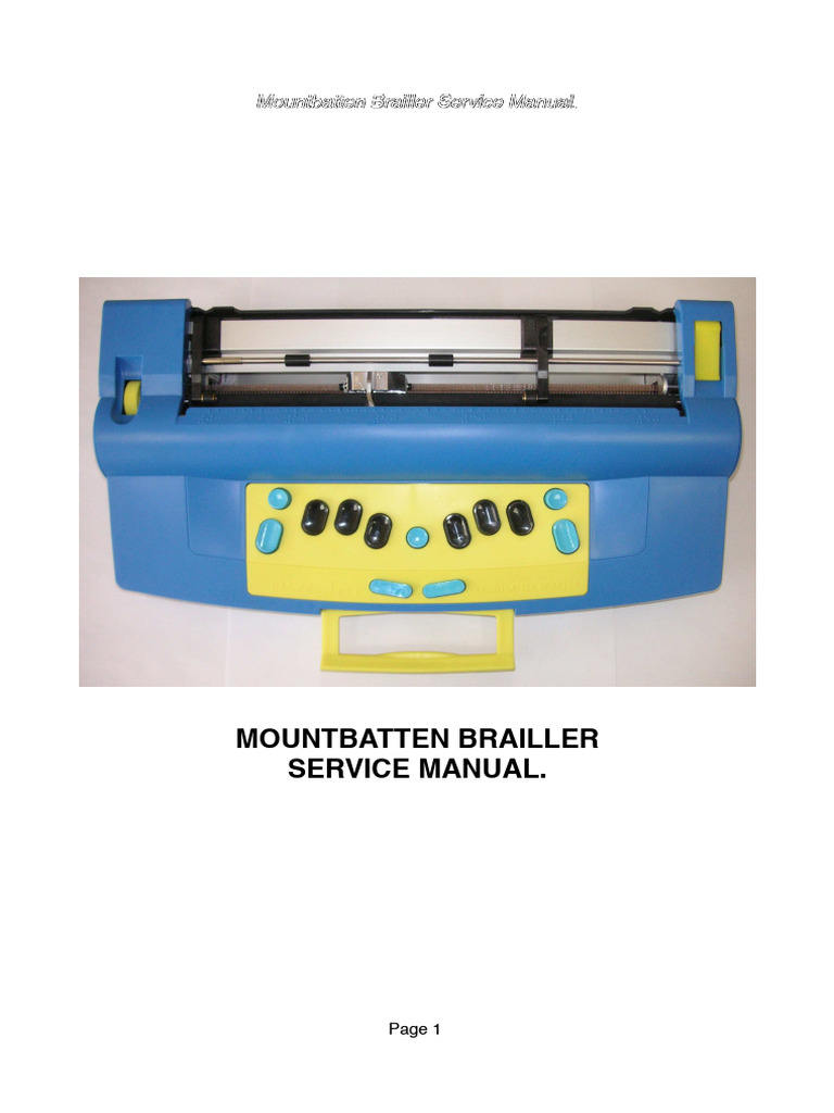 Mountbatten Brailler Service Guide | PDF | Belt (Mechanical ...