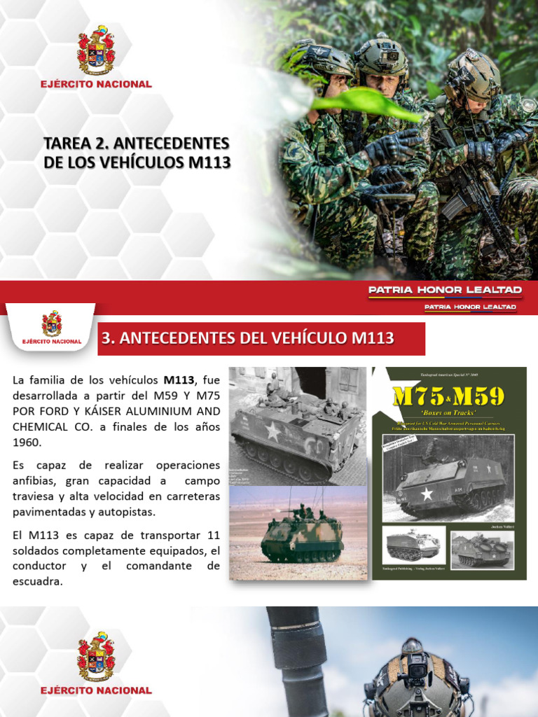TAREA No 2 GENERALIDADES PLATAFORMA M113-A2 | PDF | Vehículos ...