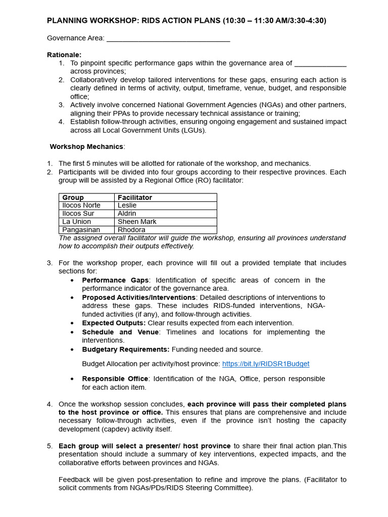 RIDS Planning Workshop Mechanics - Apr 24-26 | PDF