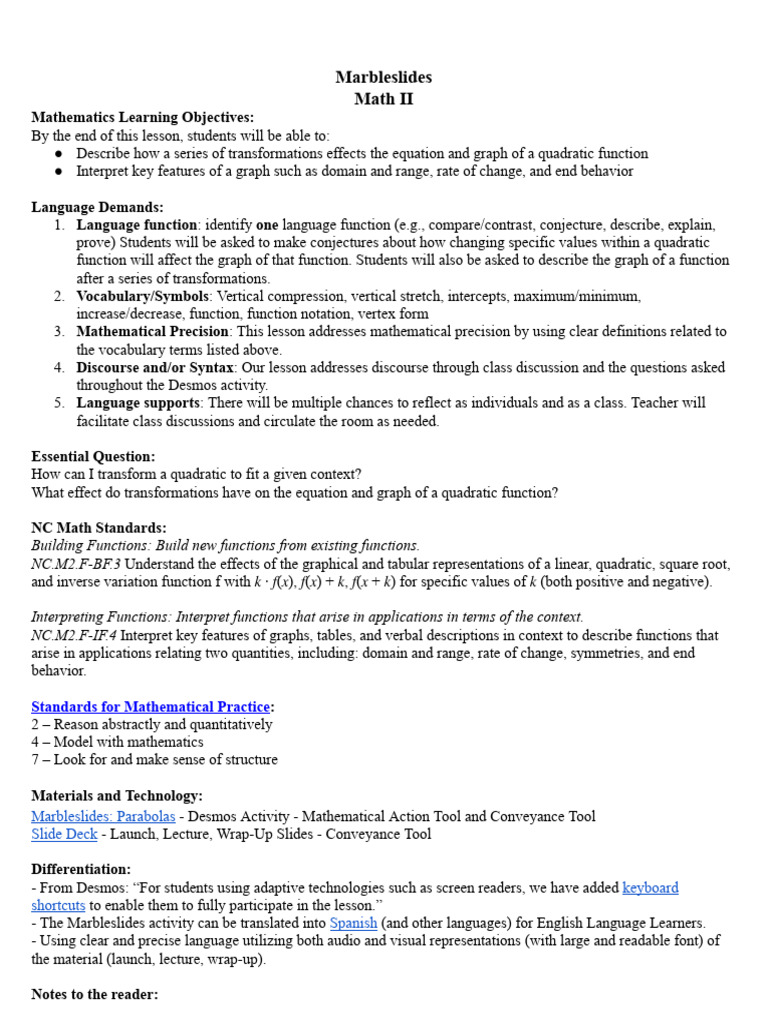 lesson plan format - hannah jenna | PDF | Function (Mathematics ...