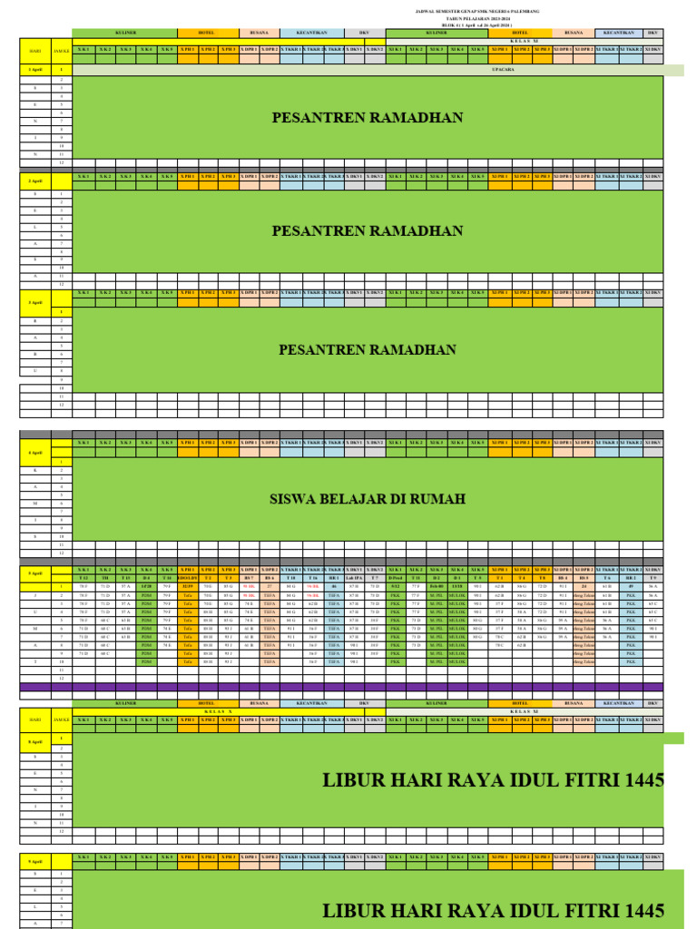 Jadwal Genap Gabungan Blok 4 | PDF