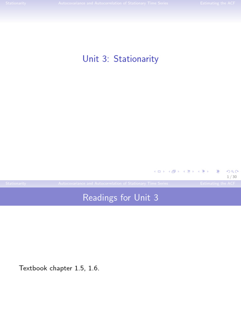 Unit3 Handout | PDF | Stationary Process | Autocorrelation