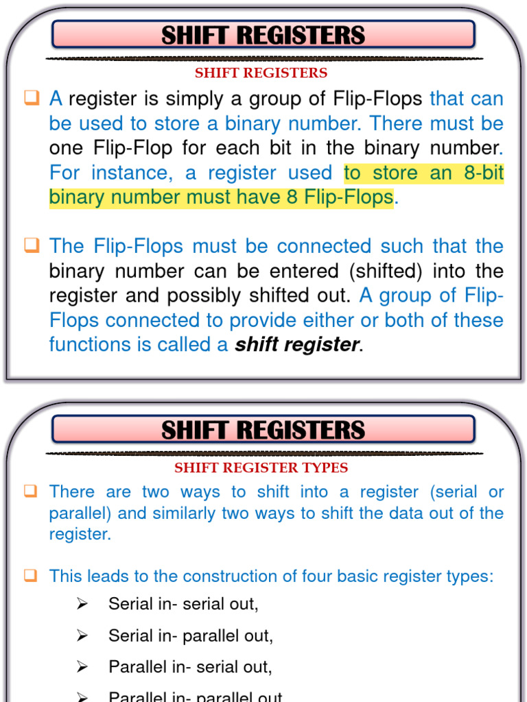 Mod - 5 - Shift Registers - Oct 31 | PDF | Electronic Design | Data