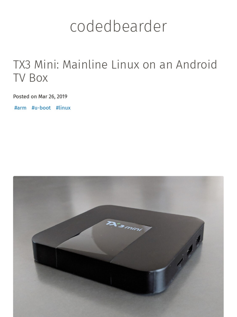 TX3 Mini_ Mainline Linux on an Android TV Box | PDF | Booting | Computing