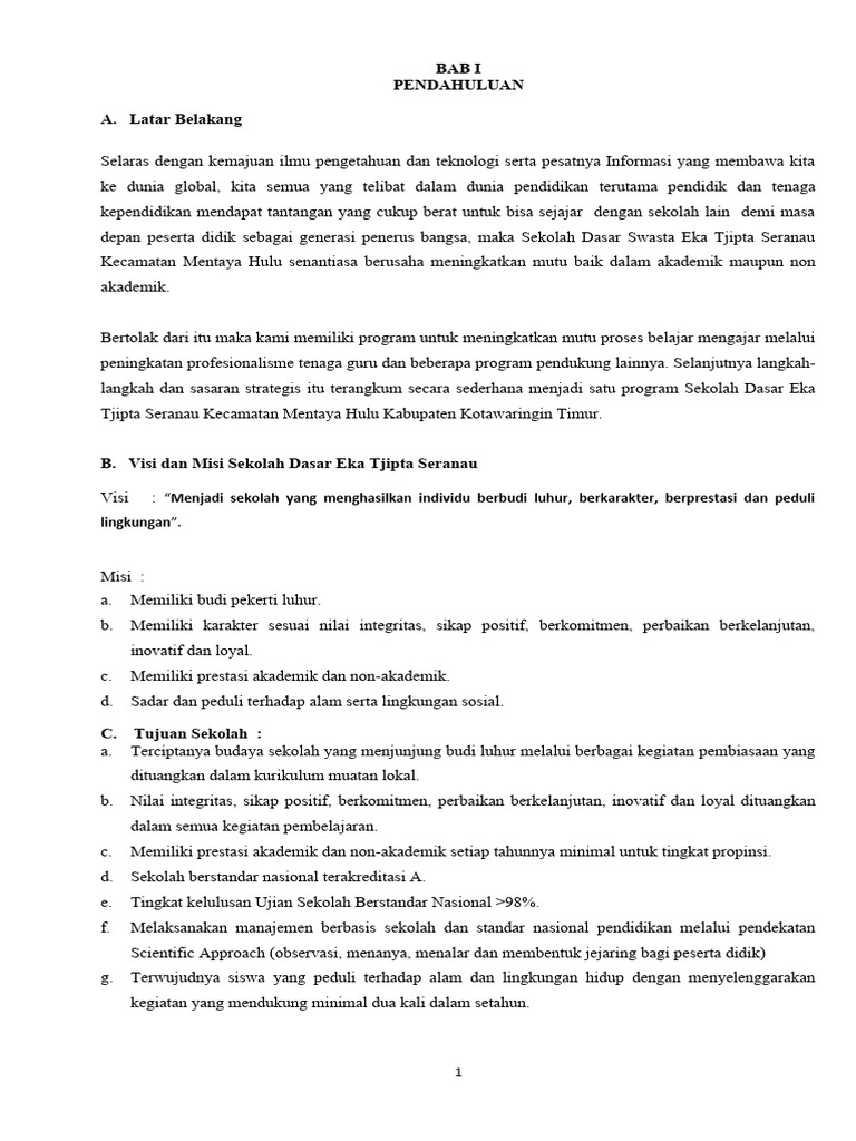 Program Kerja Kepala Sekolah SD | PDF | Karier & Perkembangan