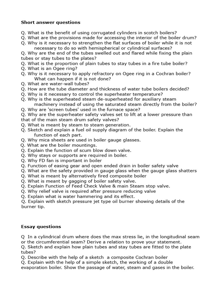 Marine Boiler Question Bank For GME | PDF | Boiler | Steam