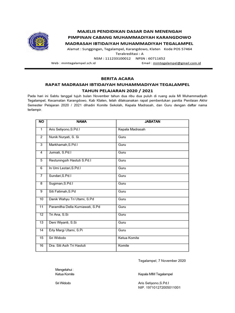 Undangan Dan Daftar Hadir | PDF
