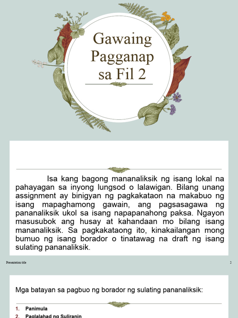 Ikaapat Na Kwarter Gawaing Pagganap | PDF