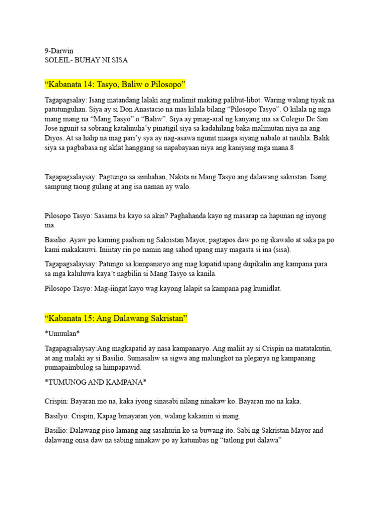 Kabanata 14 Script | PDF