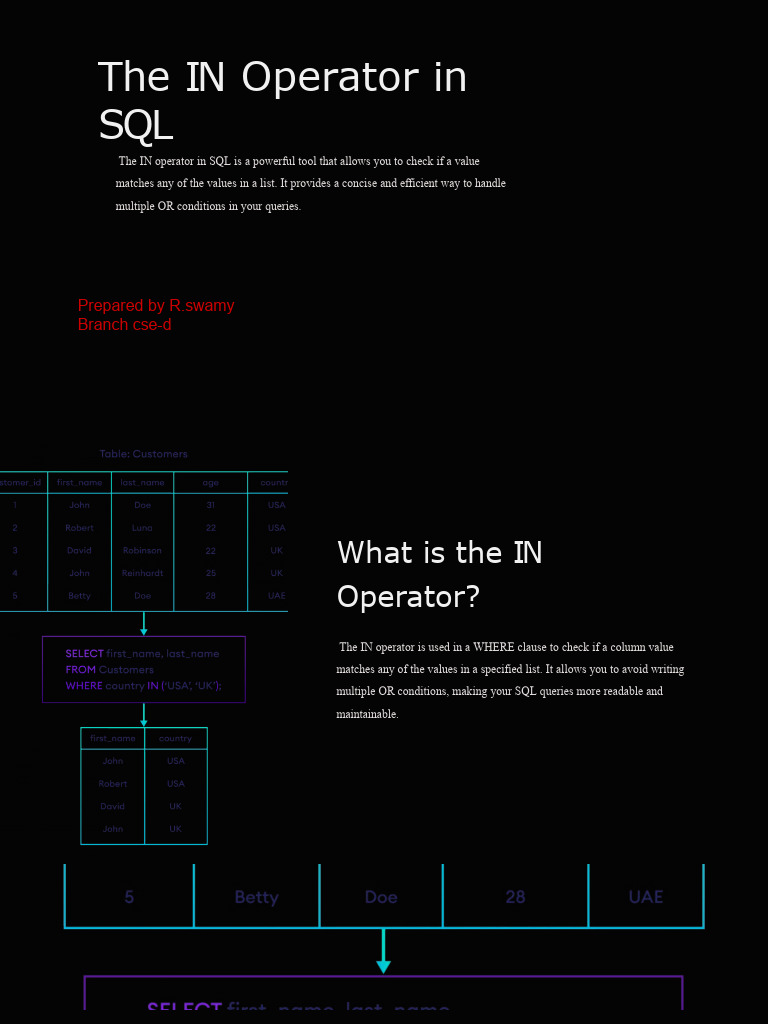 The in Operator in SQL | PDF | Sql | Data Management Software