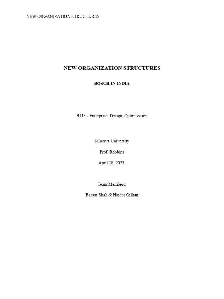 Bosch India: Analyzing Holacratic Structure | PDF | Organizational ...