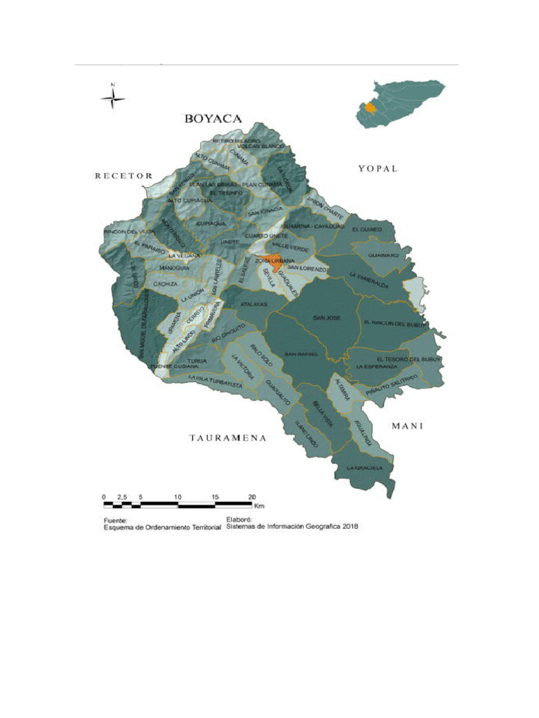 mapa de aguazul con sus veredas | PDF