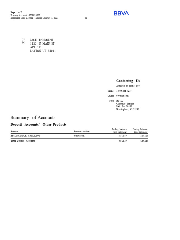 Checking 3567 Monthly Statement 07022021-08012021 | PDF | Overdraft ...