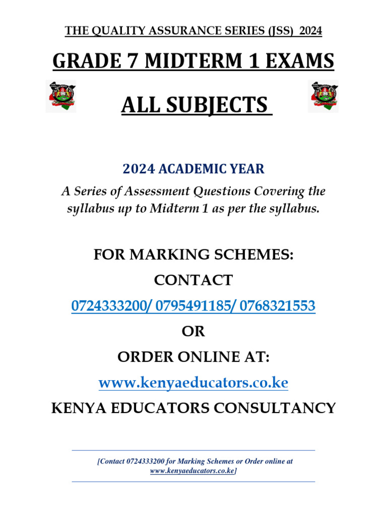 Grade 7 Midterm Exams 2024 | PDF