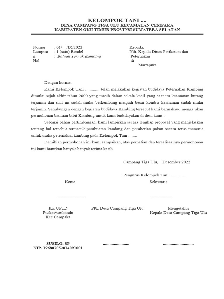 PRoposal Ternak Kambing CTU | PDF