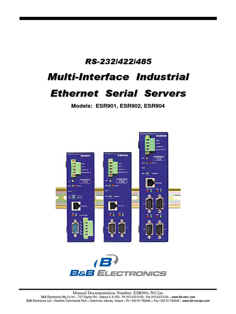 Multi-Interface Industrial Ethernet Serial Servers Manual | PDF | Port (Computer Networking ...