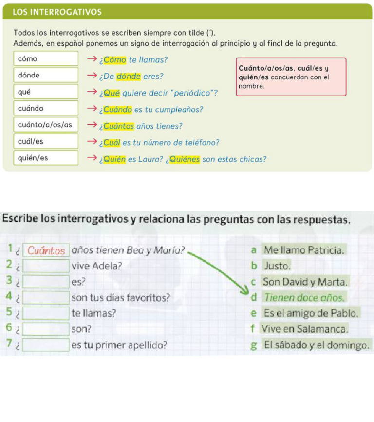 Los Interrogativos | PDF