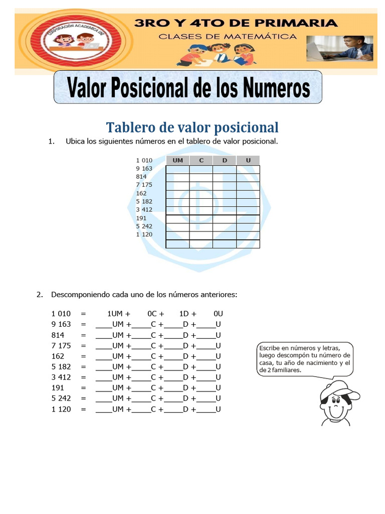 Notación Desarrollada y Valor Posicional | PDF | Números | Notación ...