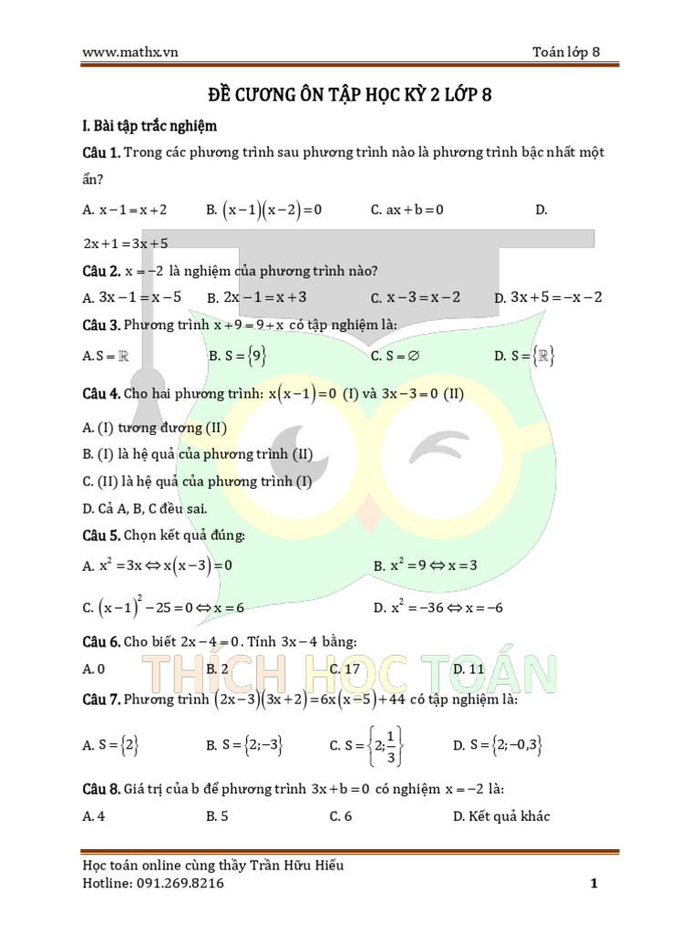 ĐỀ CƯƠNG ÔN TẬP CHK2 LỚP 8 | PDF