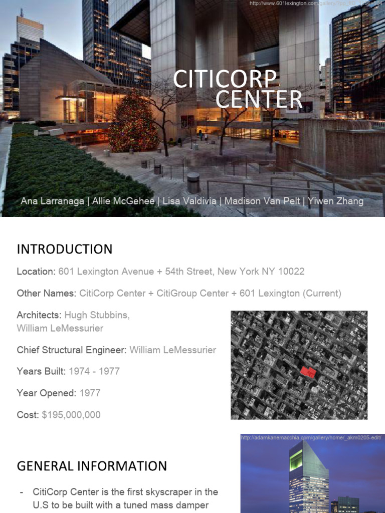 Citicorp Center Presentation | PDF | Structural Engineering | Civil ...