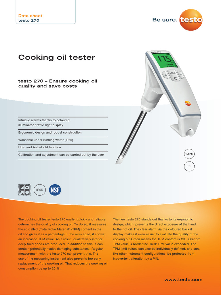 testo-270-datasheet | PDF | Calibration | Backlight