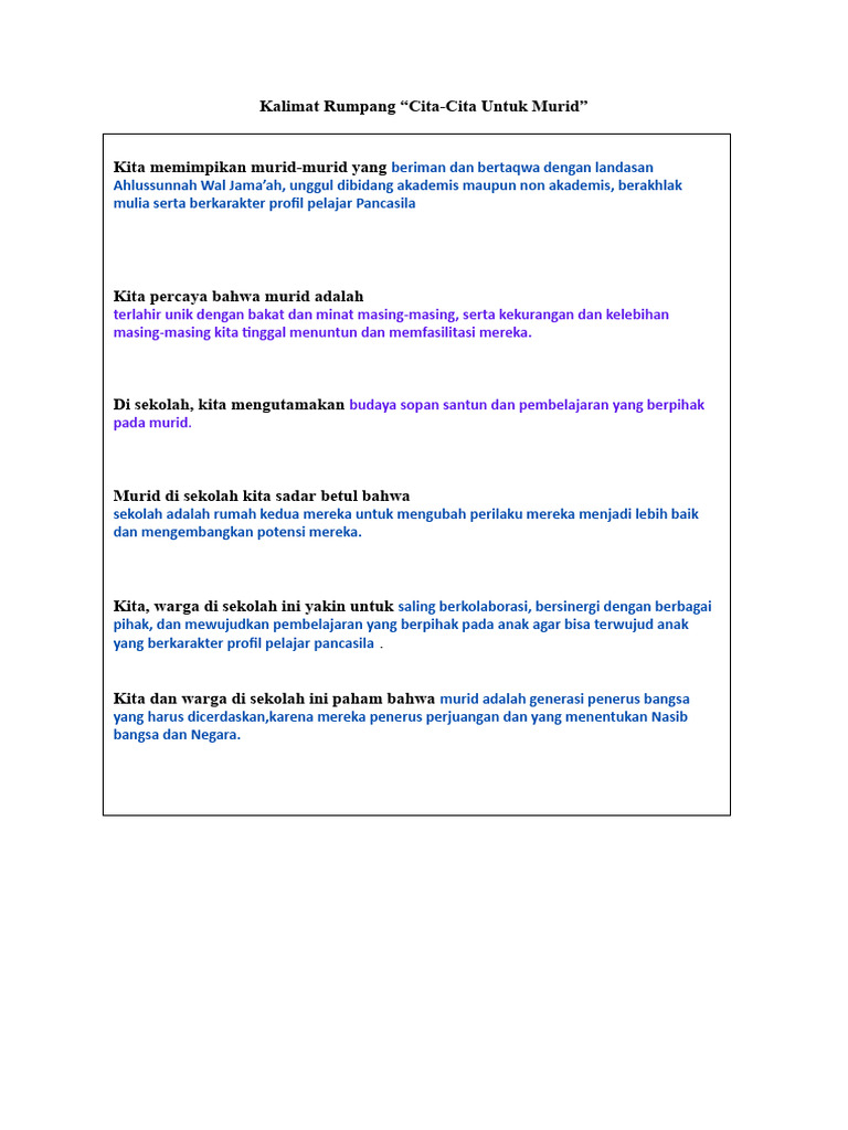 Kalimat Rumpang VISI | PDF