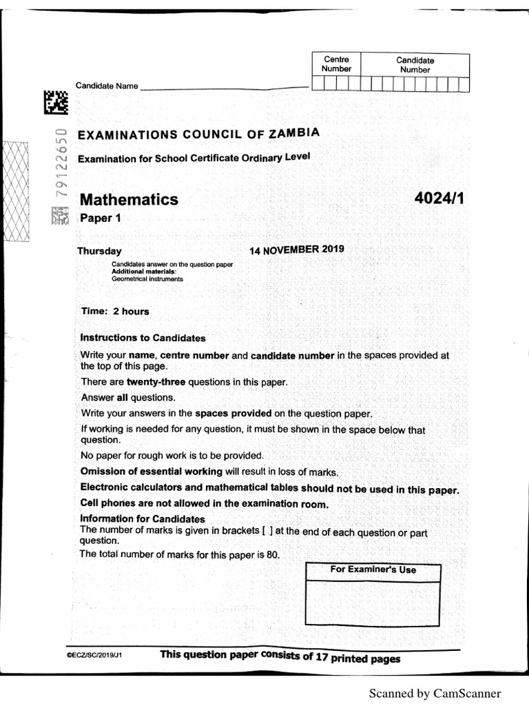 Mathematics Syllabus D Paper 1 2019-2016 | PDF