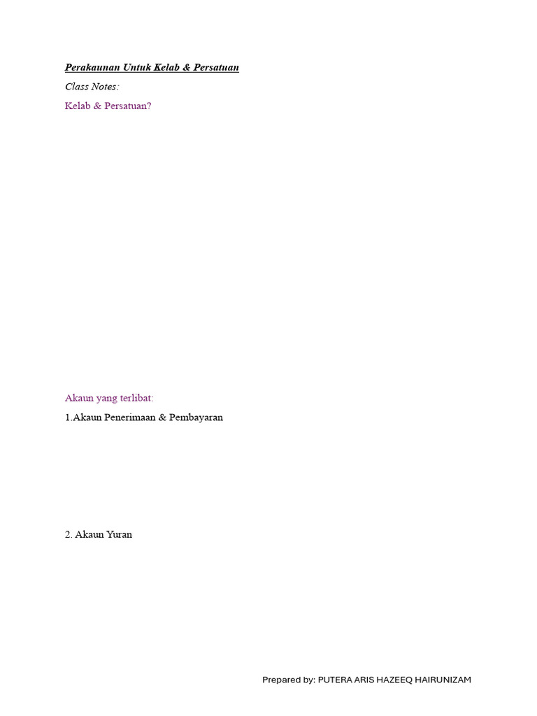 S6 Perakaunan Untuk Kelab & Persatuan | PDF