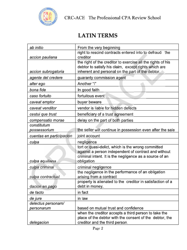 Latin Terms | PDF