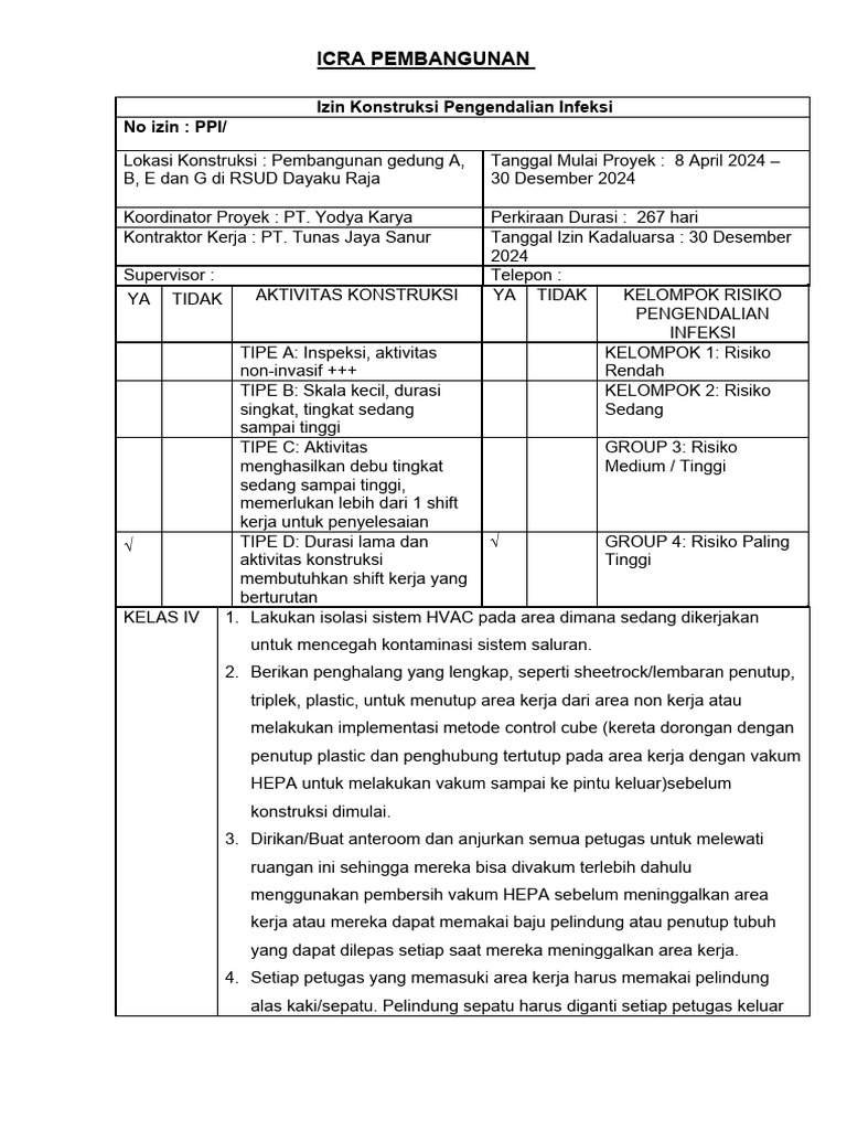 Icra Pembangunan Gedung A, B, e Dan G | PDF