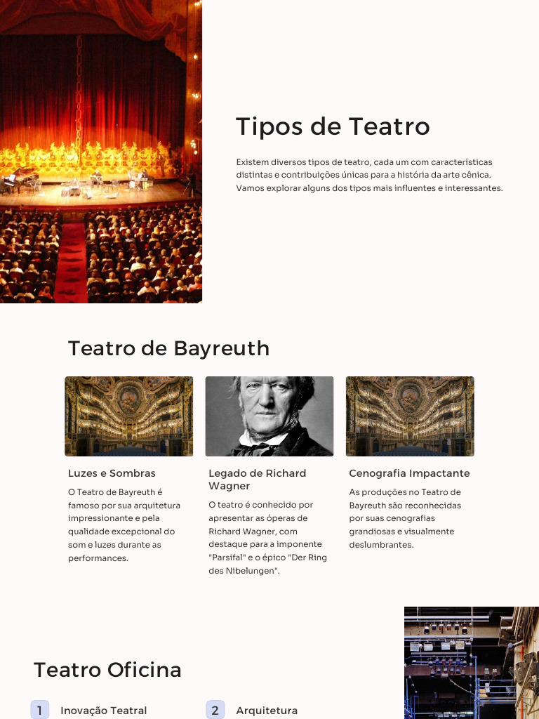 Tipos de Teatros | PDF | Teatro | Renascimento