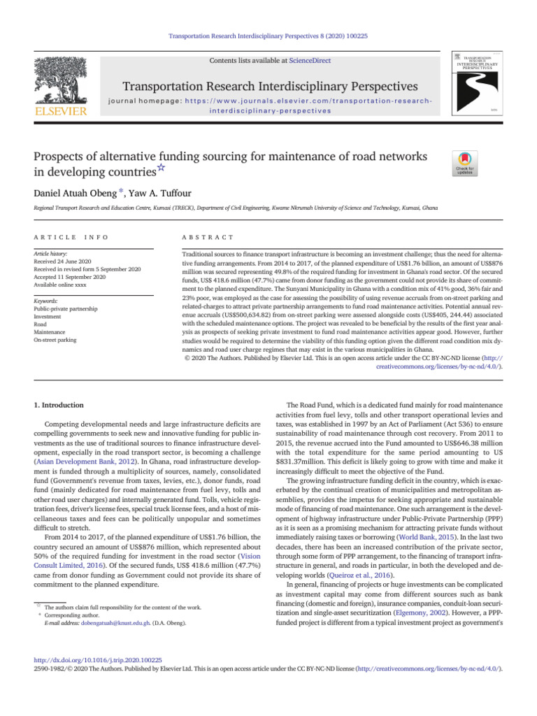 Obeng 2020 | PDF | Road Surface | Road