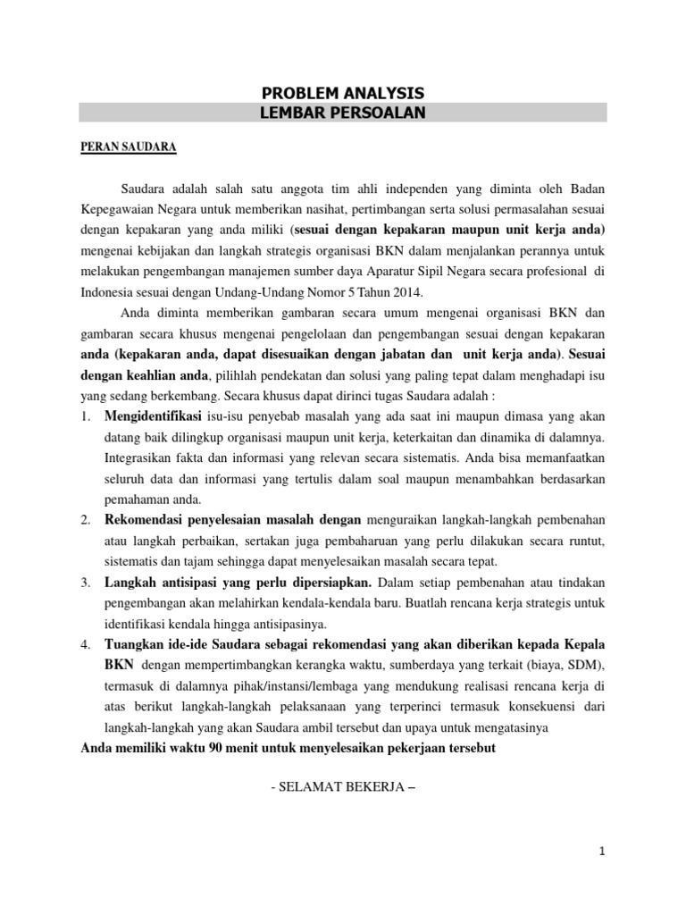 Persoalan - Problem Analysis | PDF