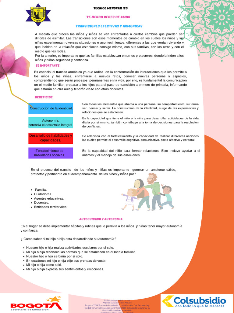 Transiciones Escolares Armoniosas | PDF | Ciencias del comportamiento ...