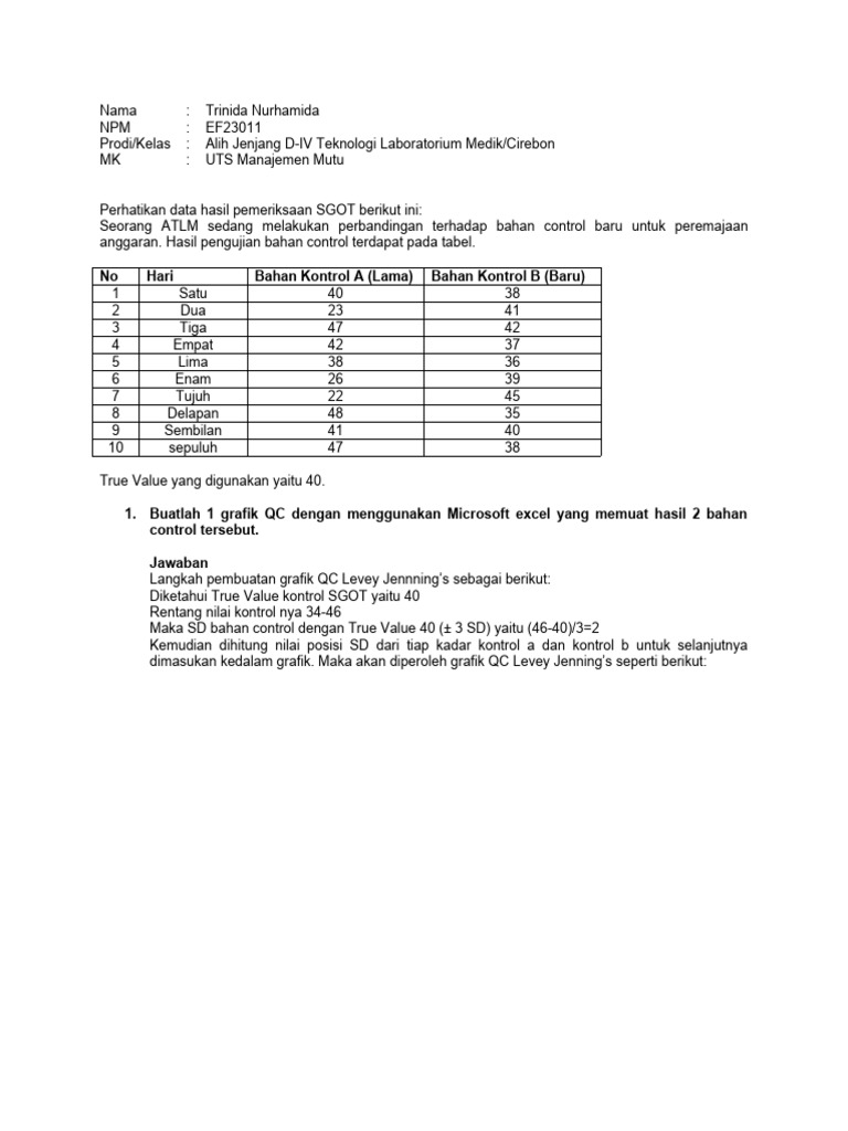 UTS Manajemen Mutu | PDF