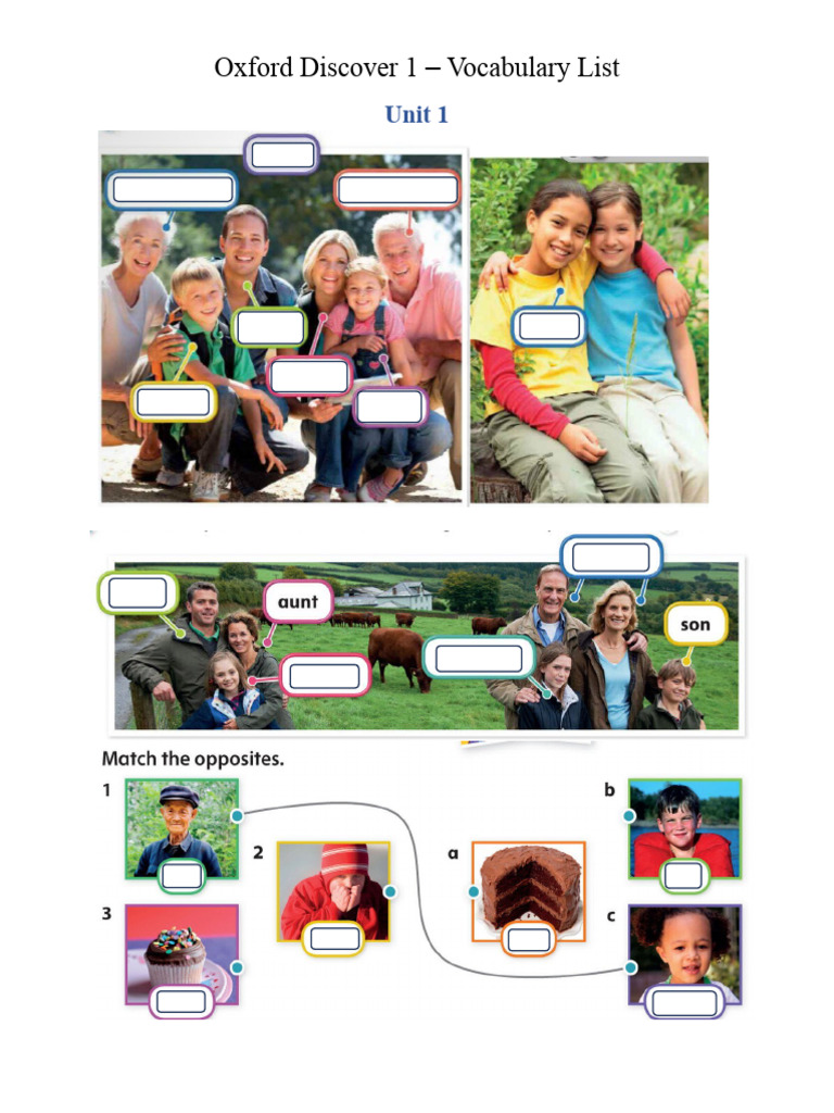 Oxford Discover 1 - Vocabulary List | PDF