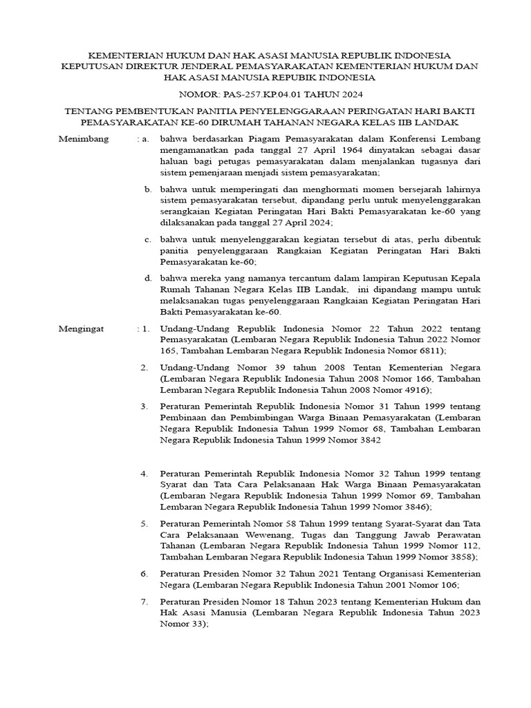 PANITIAN HBP KE -60 THN 2024 | PDF